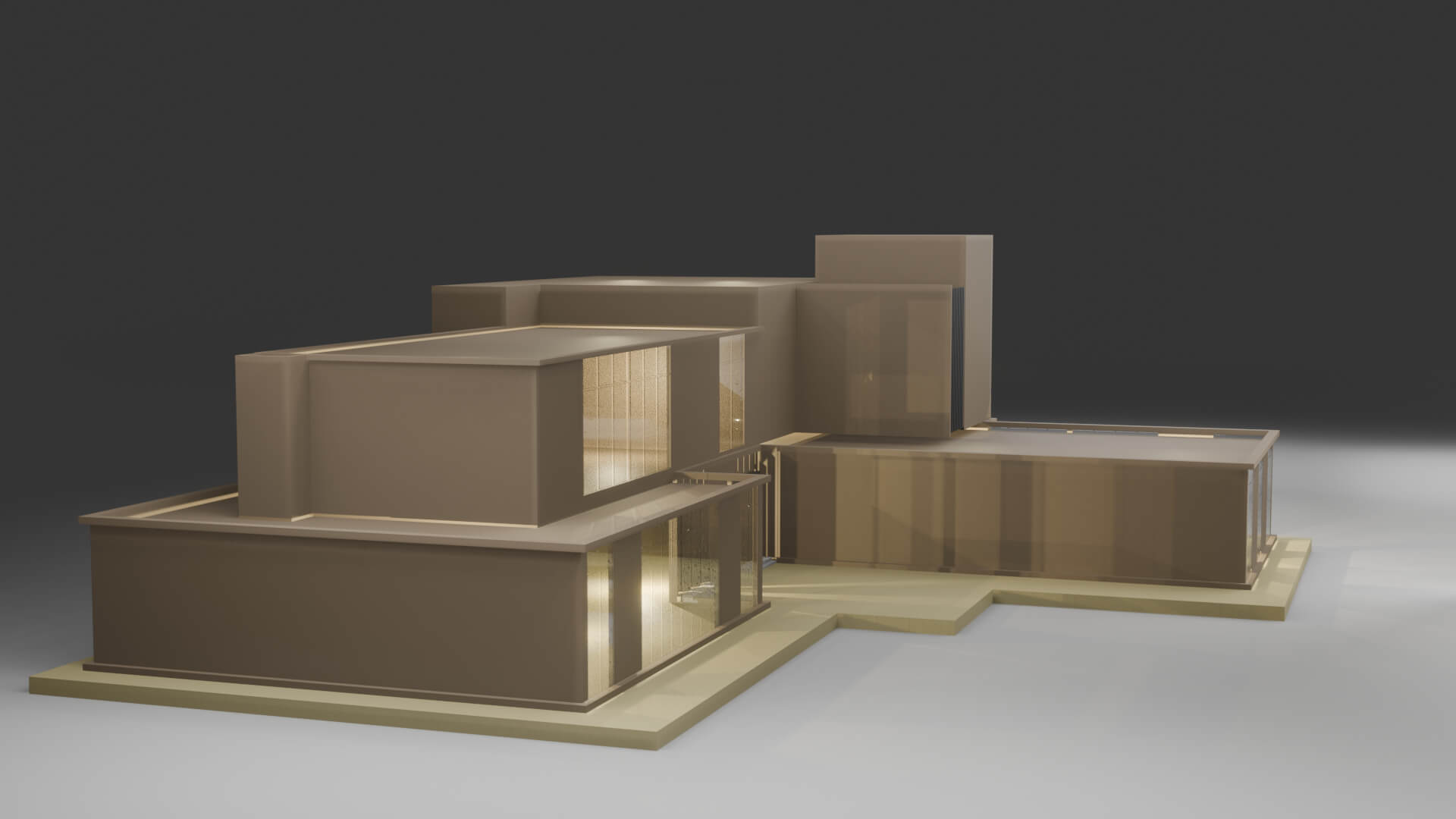 Modern House Exterior With Posh Lighting 3D Model by Rajesh Sharma