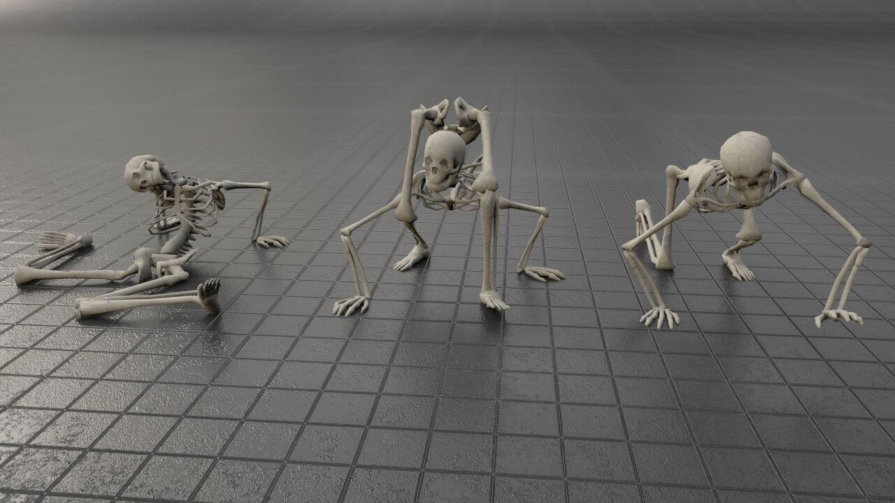 Skeleton Poses Pack - 3D Model by RandomPolygons
