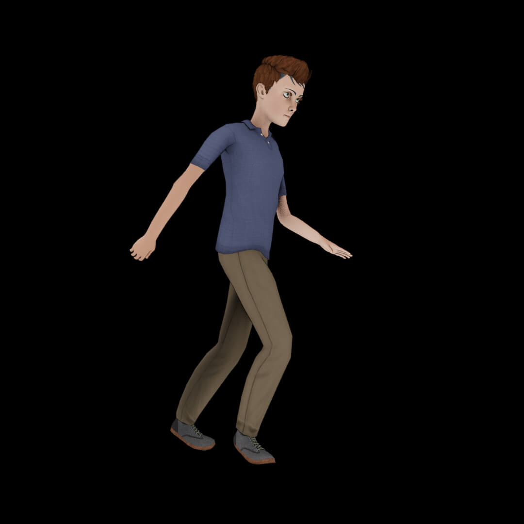 Boy Doing Moonwalk 3D Character by Rango2001