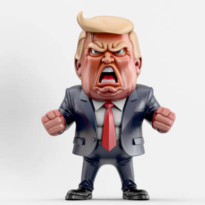 Angry Trump Miniature - 3D Model by RareBox