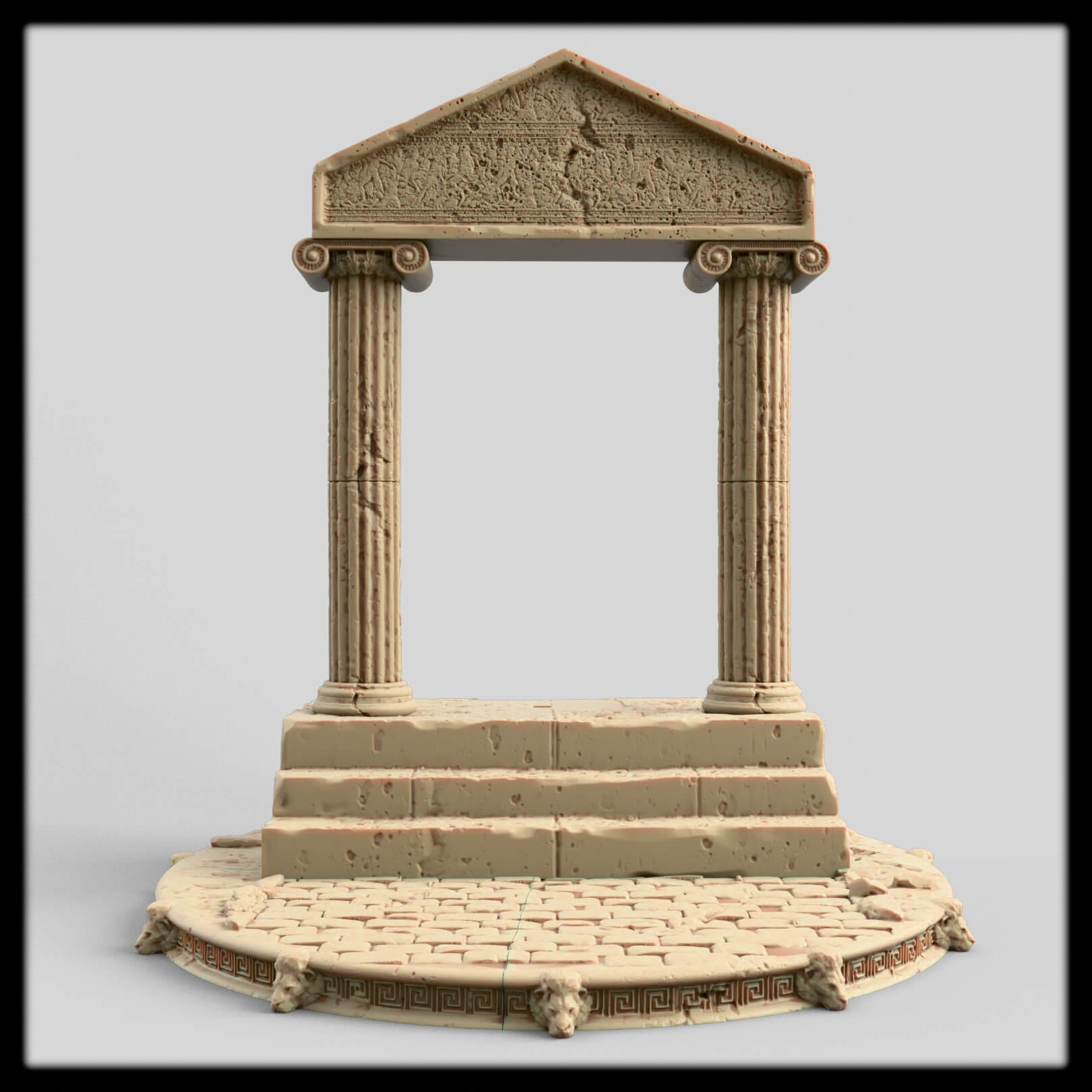 Greek Pedestal - Multi-Part Ancient Column Base 3D Model by RareBox