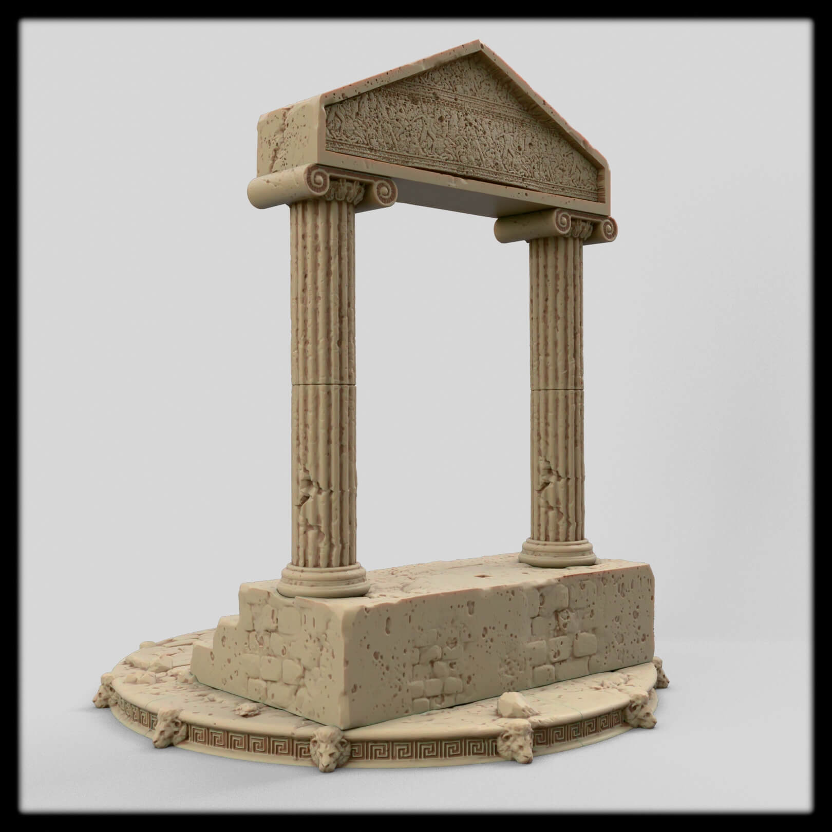 Greek Pedestal - Multi-Part Ancient Column Base 3D Model by RareBox