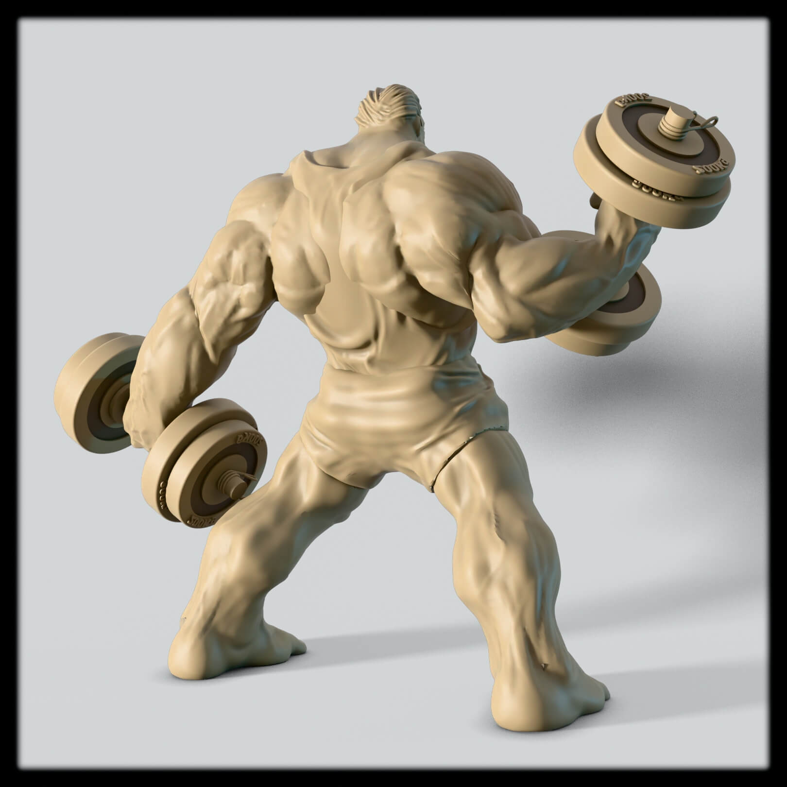 Hulk Gym Workout - Weightlifting Superhero Figurine 3D Model by RareBox