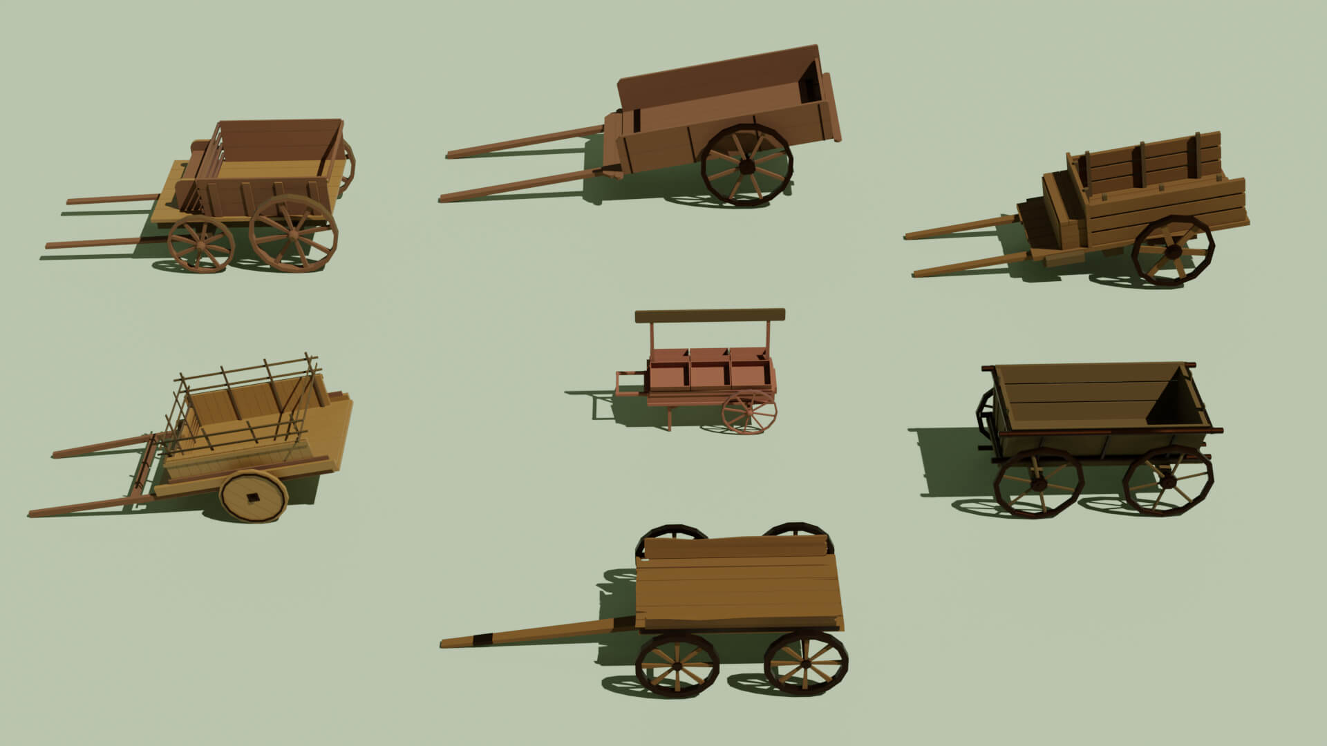 Low Poly Carts - 3D Model by RatStation