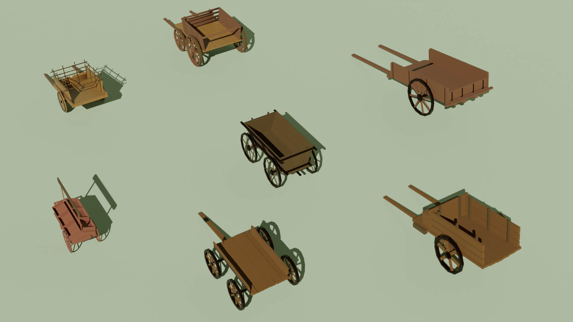 Low Poly Carts - 3D Model by RatStation