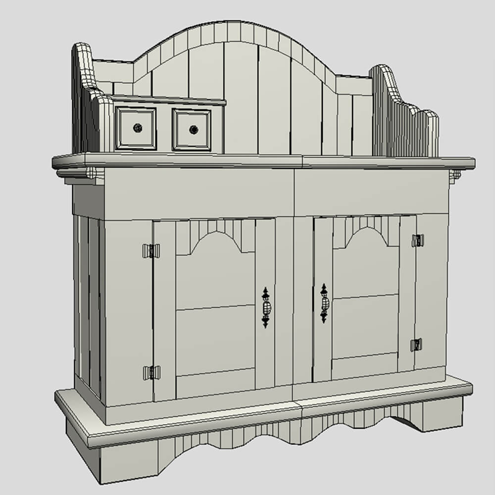Vintage Style Buffet - Free 3D Model by Ravyn