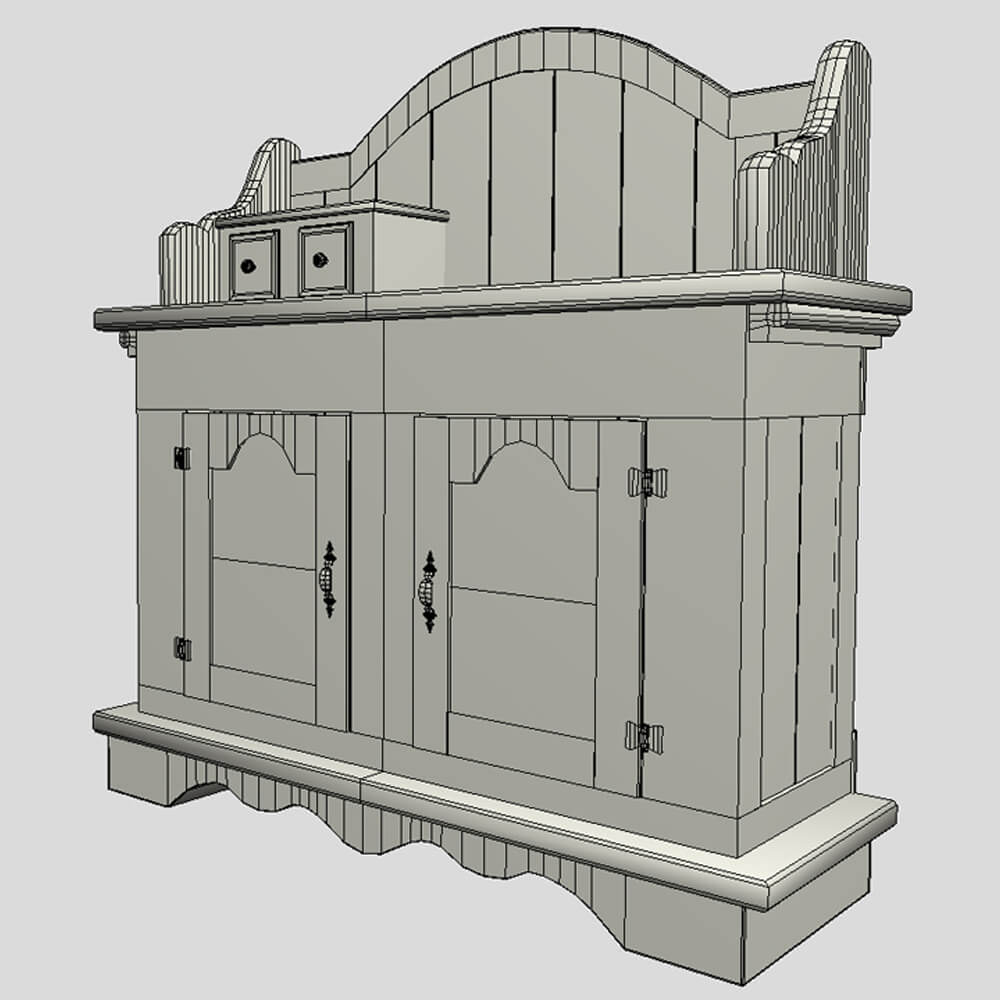 Vintage Style Buffet - Free 3D Model by Ravyn