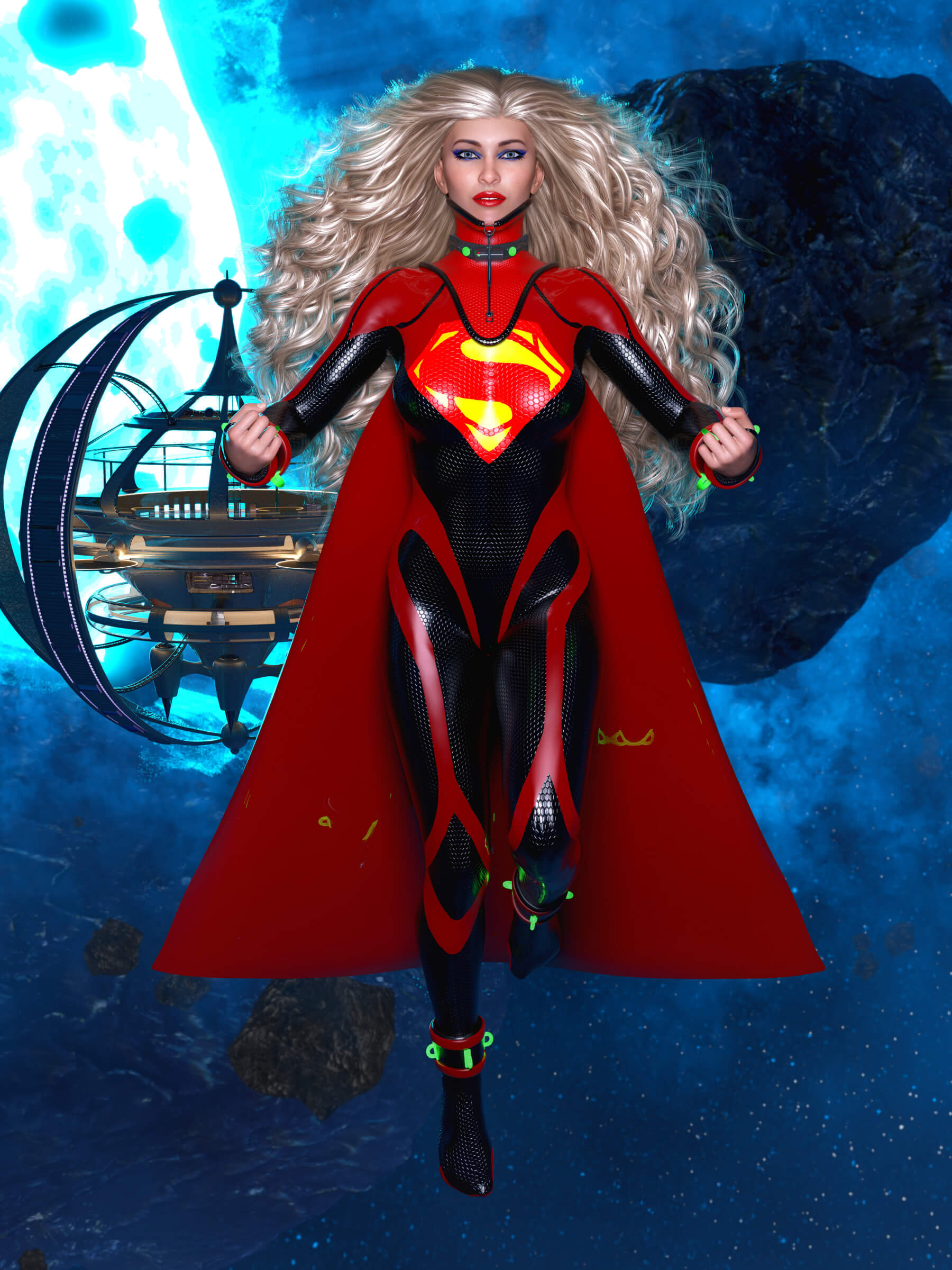 Supergirl 3D Render, Digital Art by RazielKanos