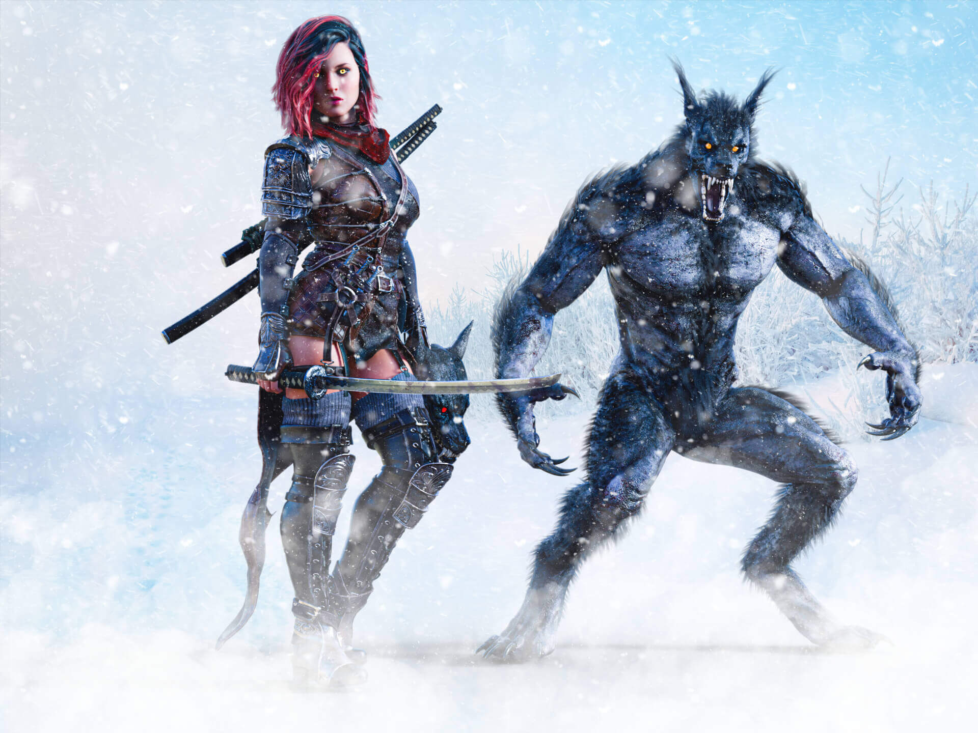 The Huntress 3D Render, Digital Art by RazielKanos