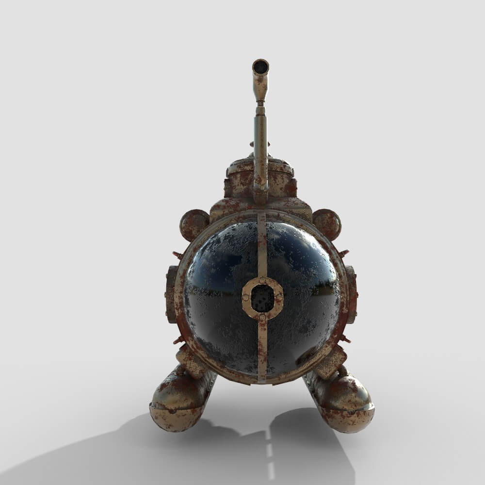Steampunk Submarine - 3D Model by re2222