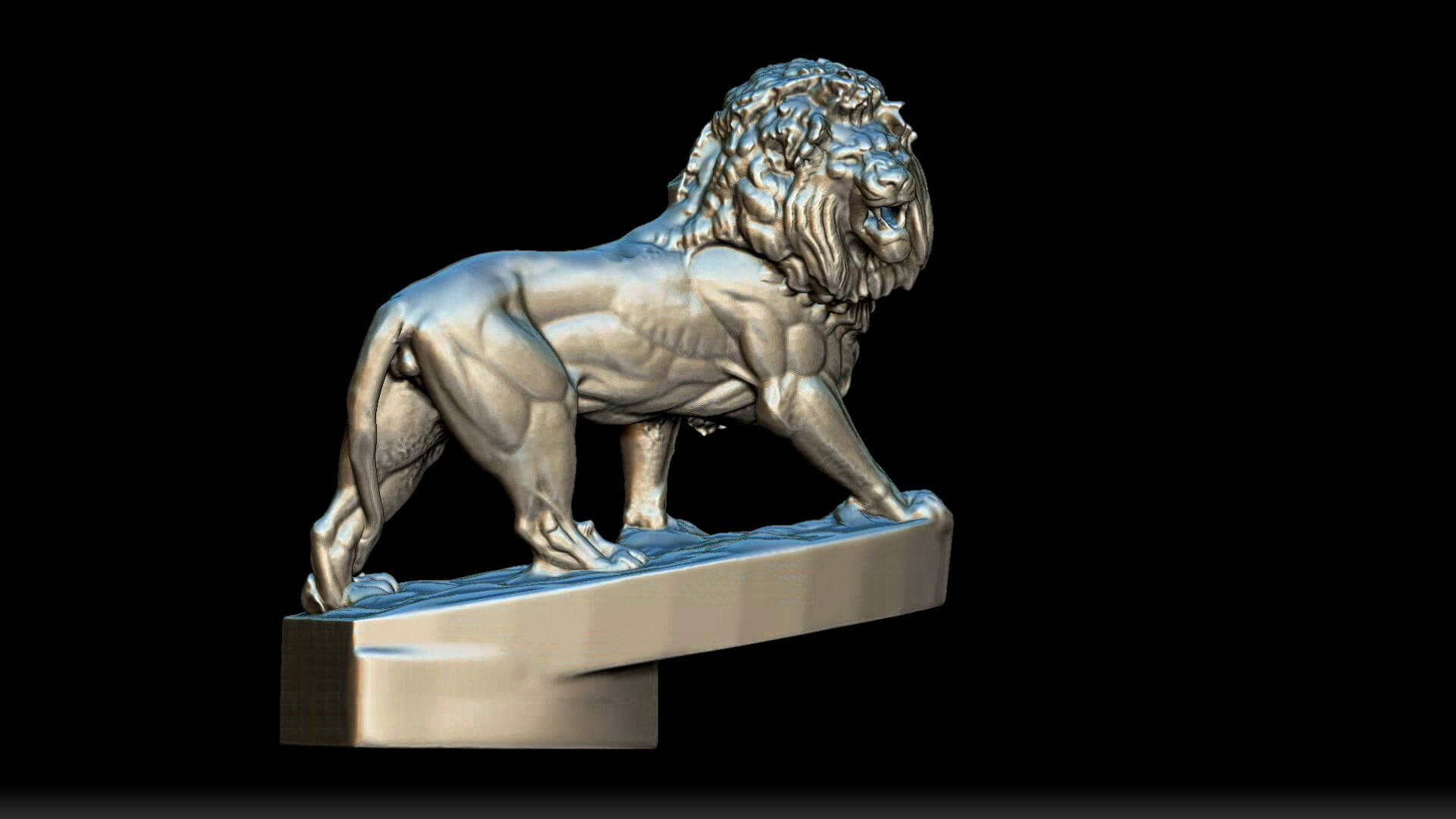 Lion Figurine Hood Ornament - 3D Model by reactor7070