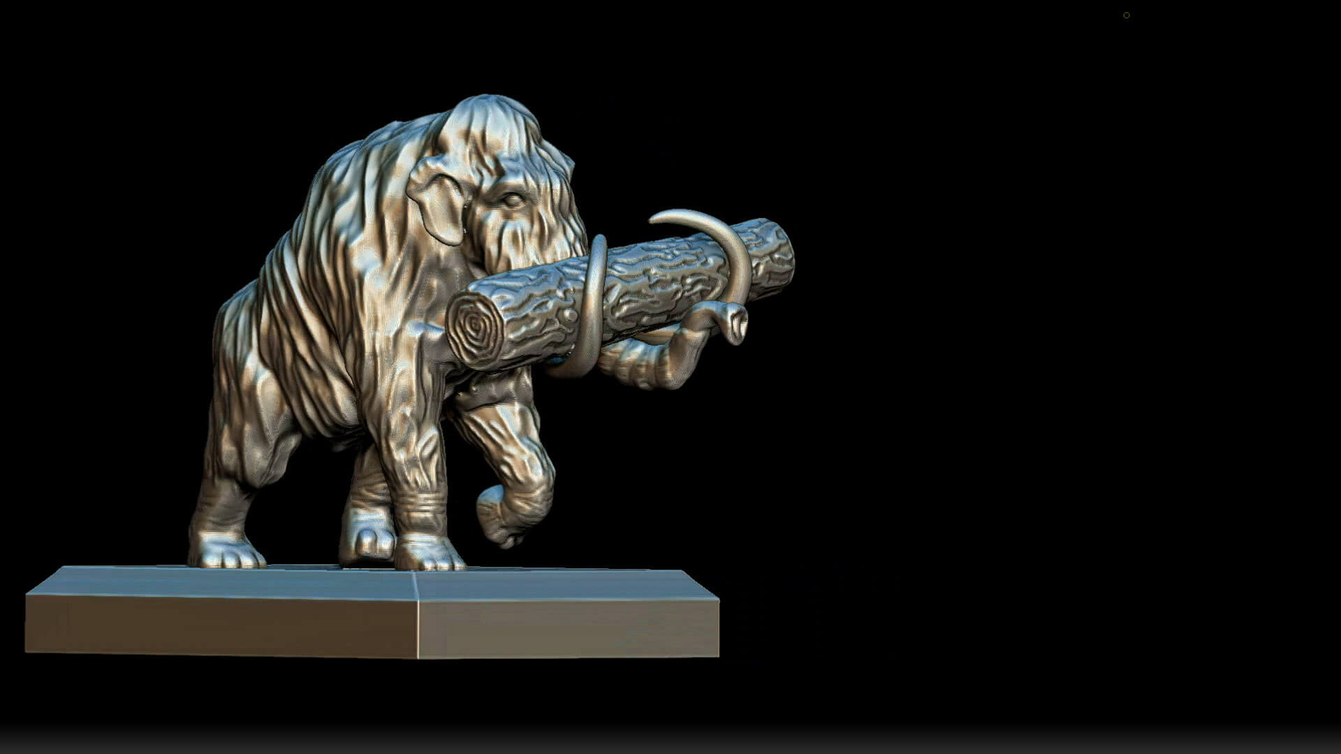 Mammoth With a Log - 3D Print Model by reactor7070