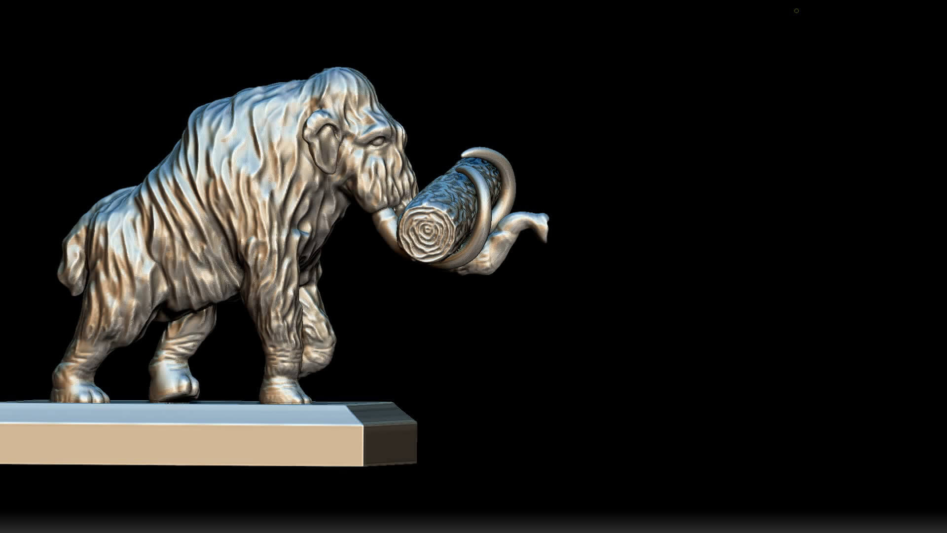 Mammoth With a Log - 3D Print Model by reactor7070