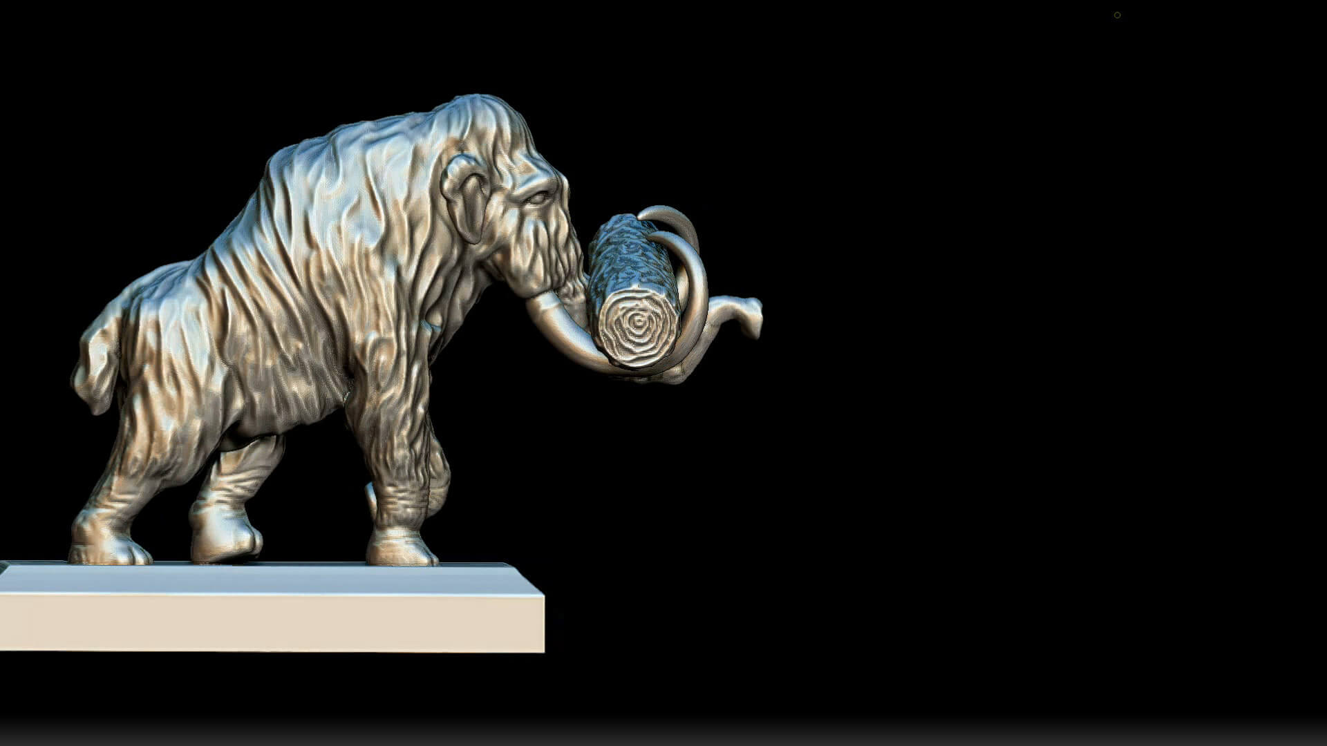 Mammoth With a Log - 3D Print Model by reactor7070