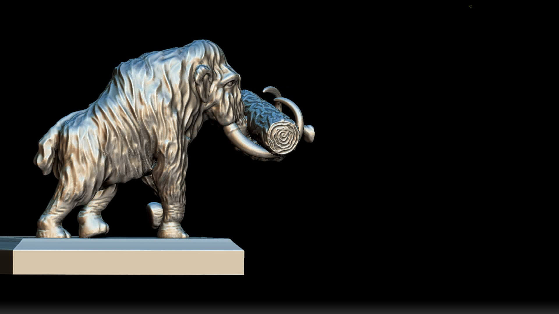 Mammoth With a Log - 3D Print Model by reactor7070