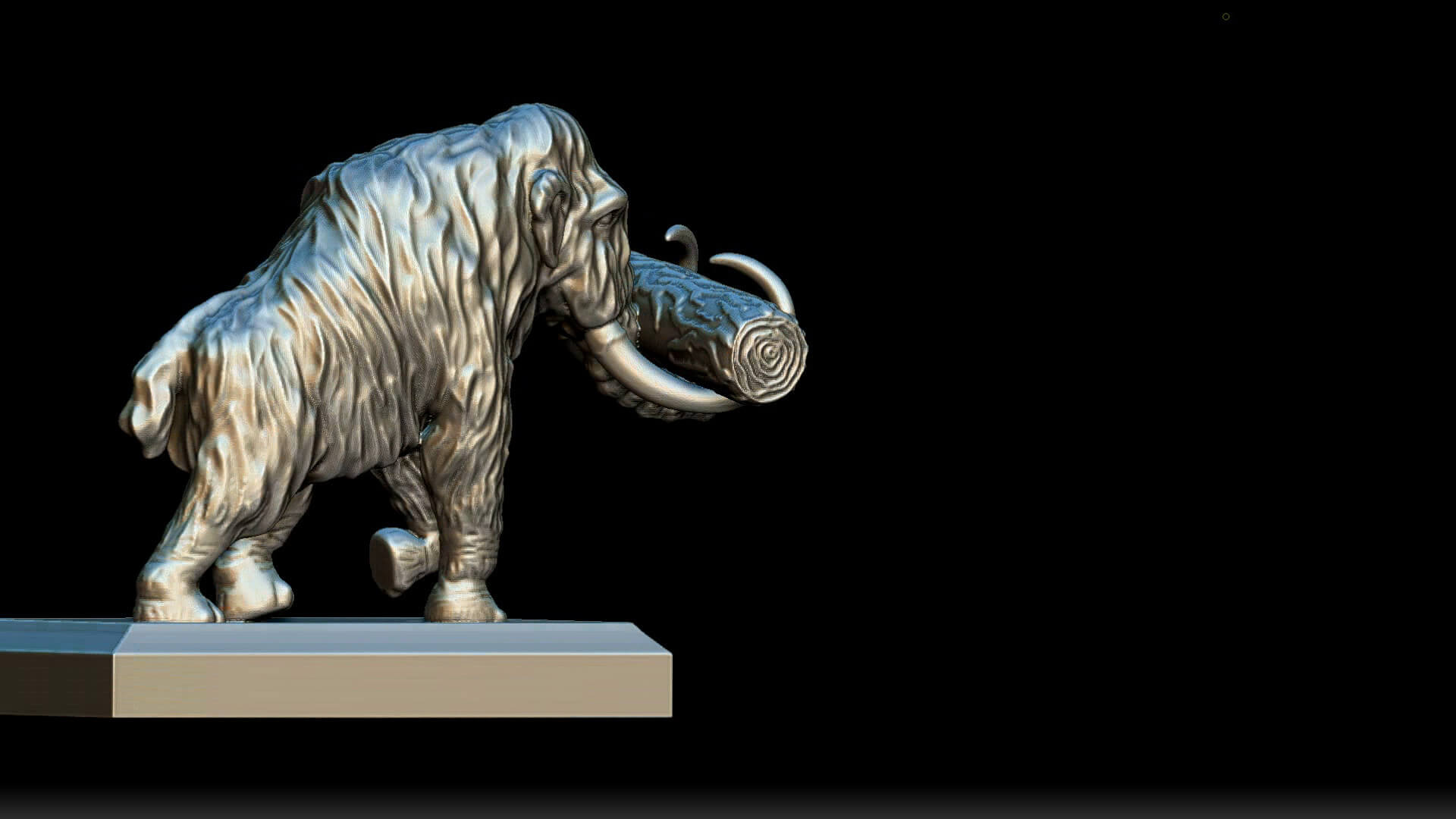 Mammoth With a Log - 3D Print Model by reactor7070