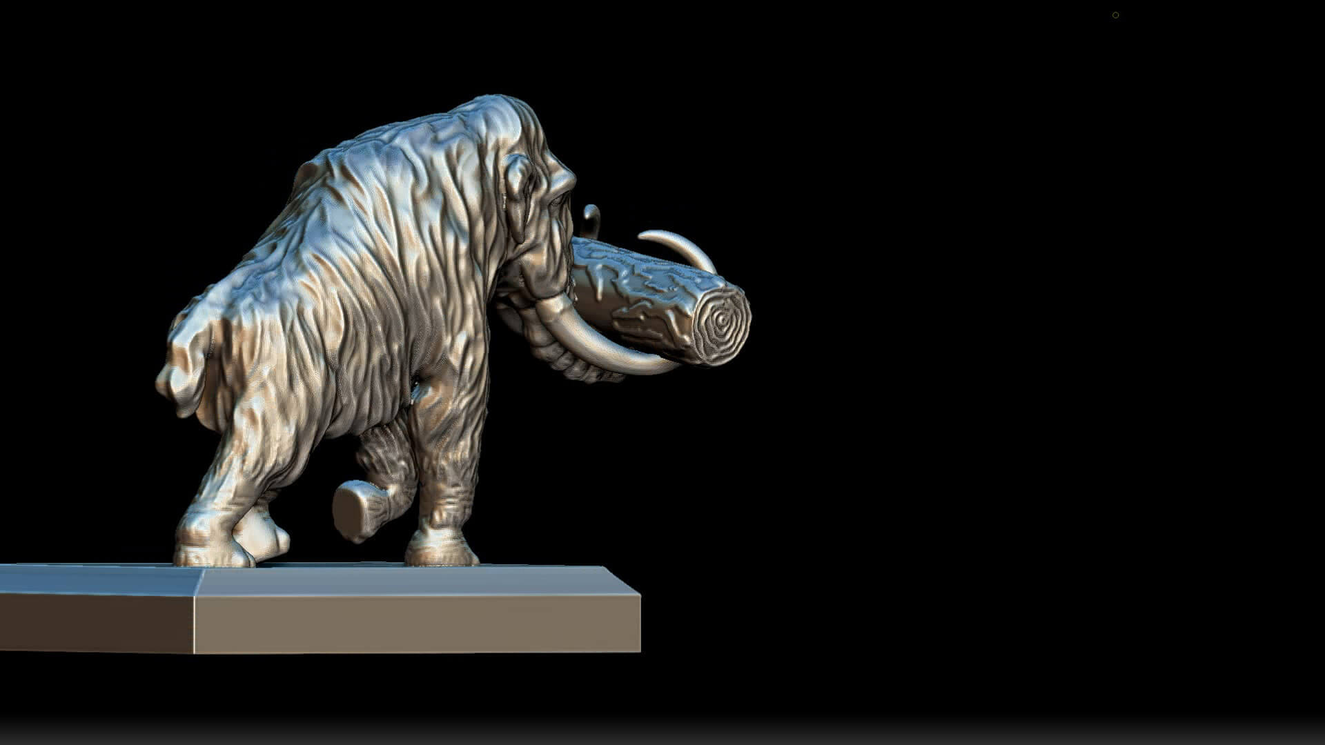 Mammoth With a Log - 3D Print Model by reactor7070