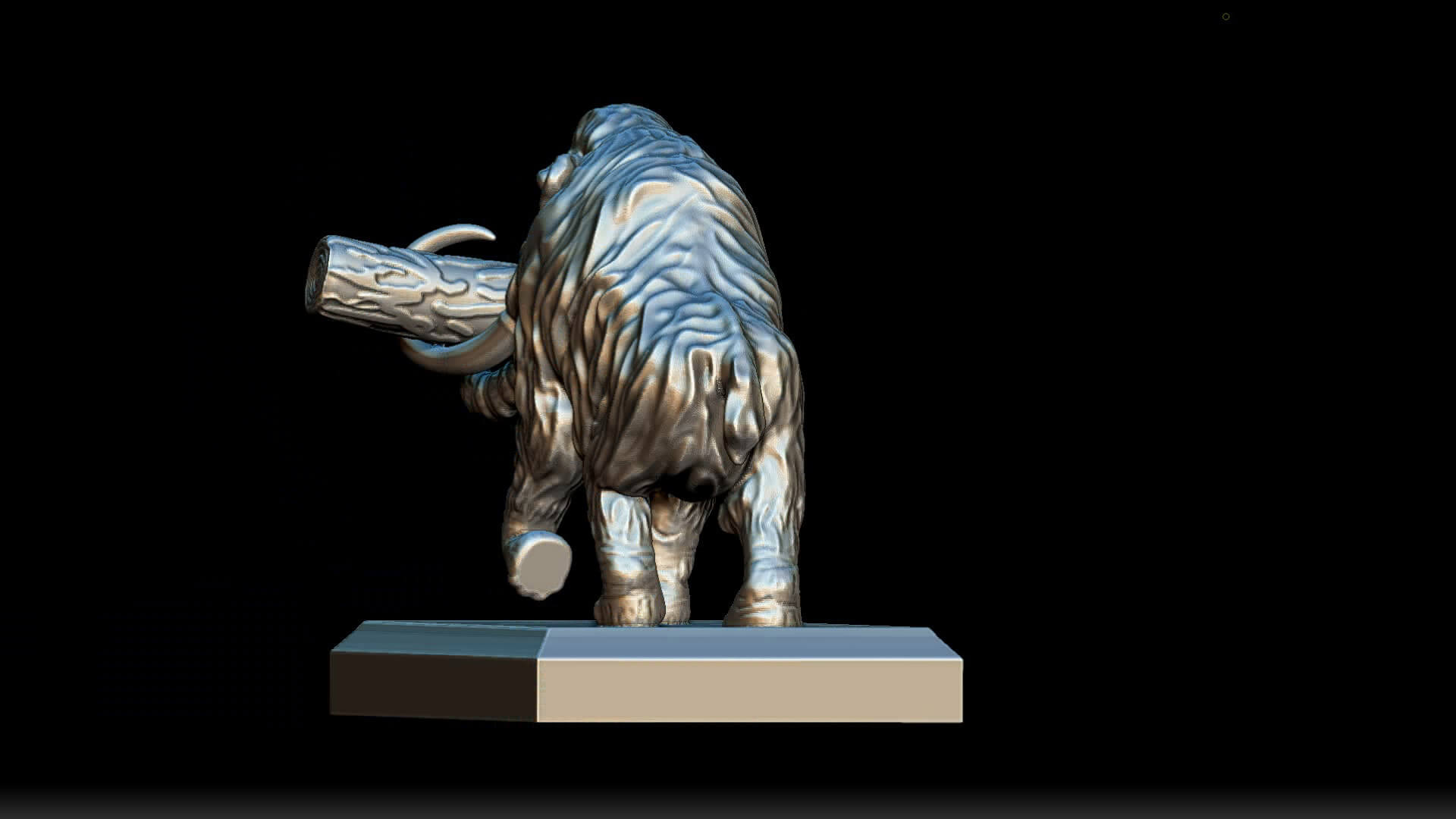 Mammoth With a Log - 3D Print Model by reactor7070
