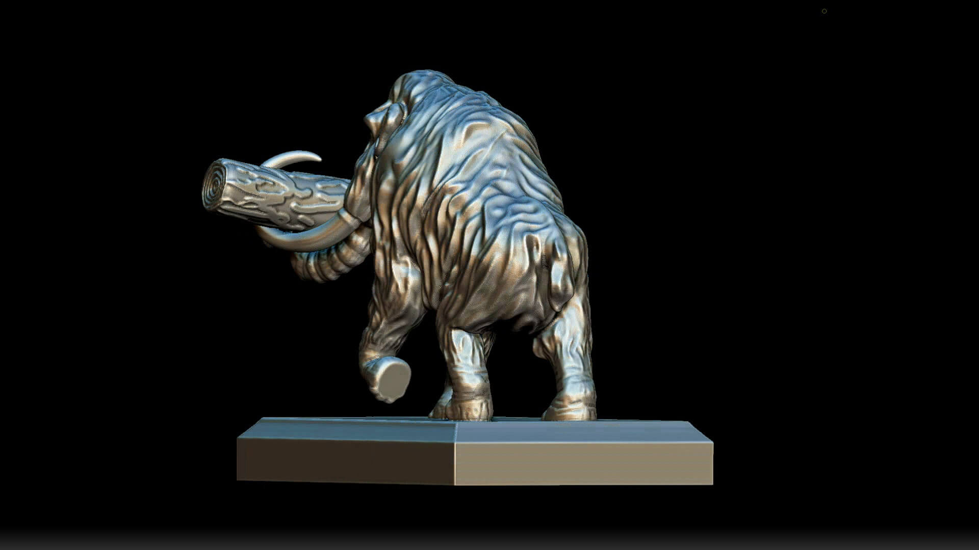 Mammoth With a Log - 3D Print Model by reactor7070