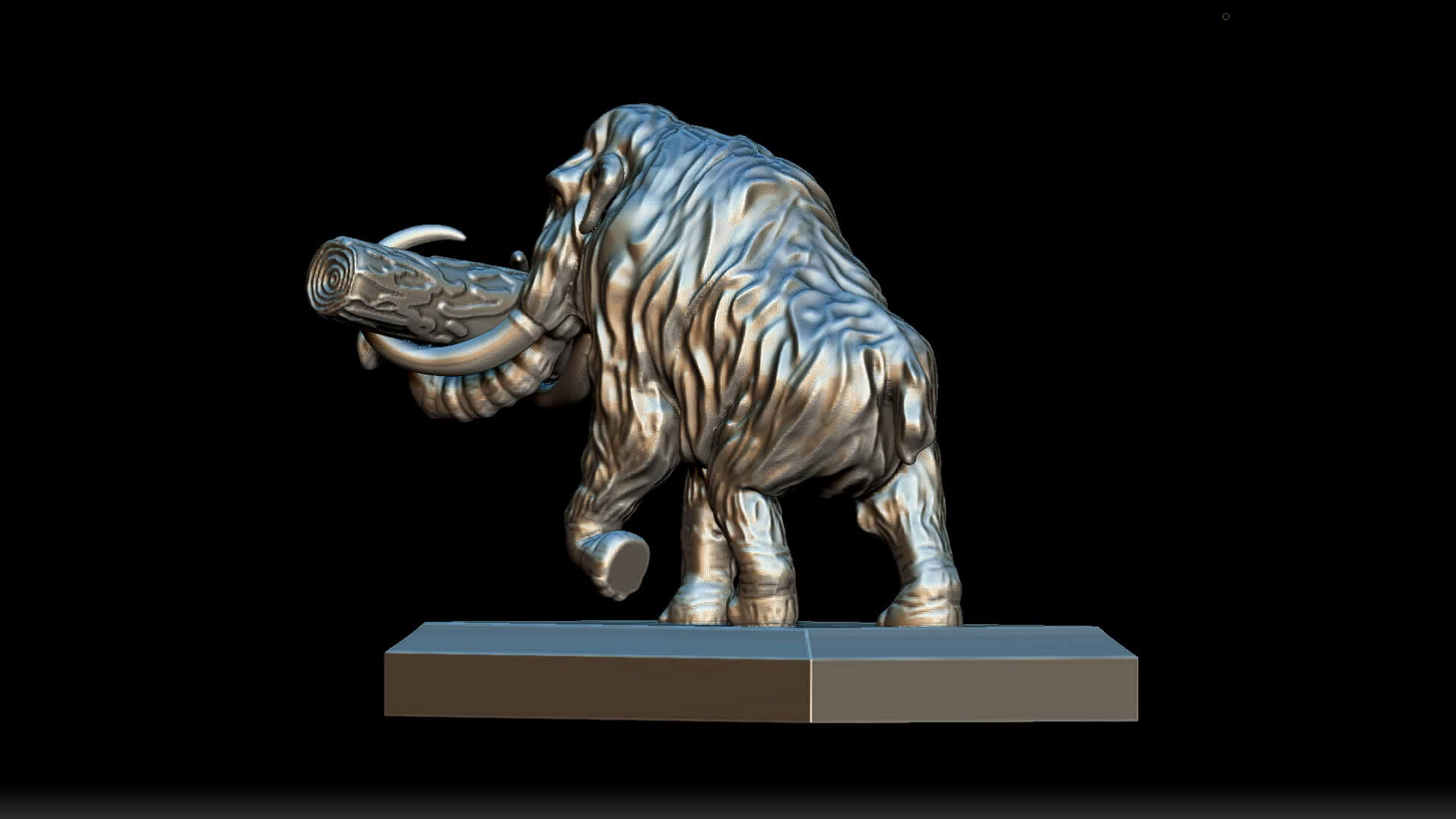 Mammoth With a Log - 3D Print Model by reactor7070