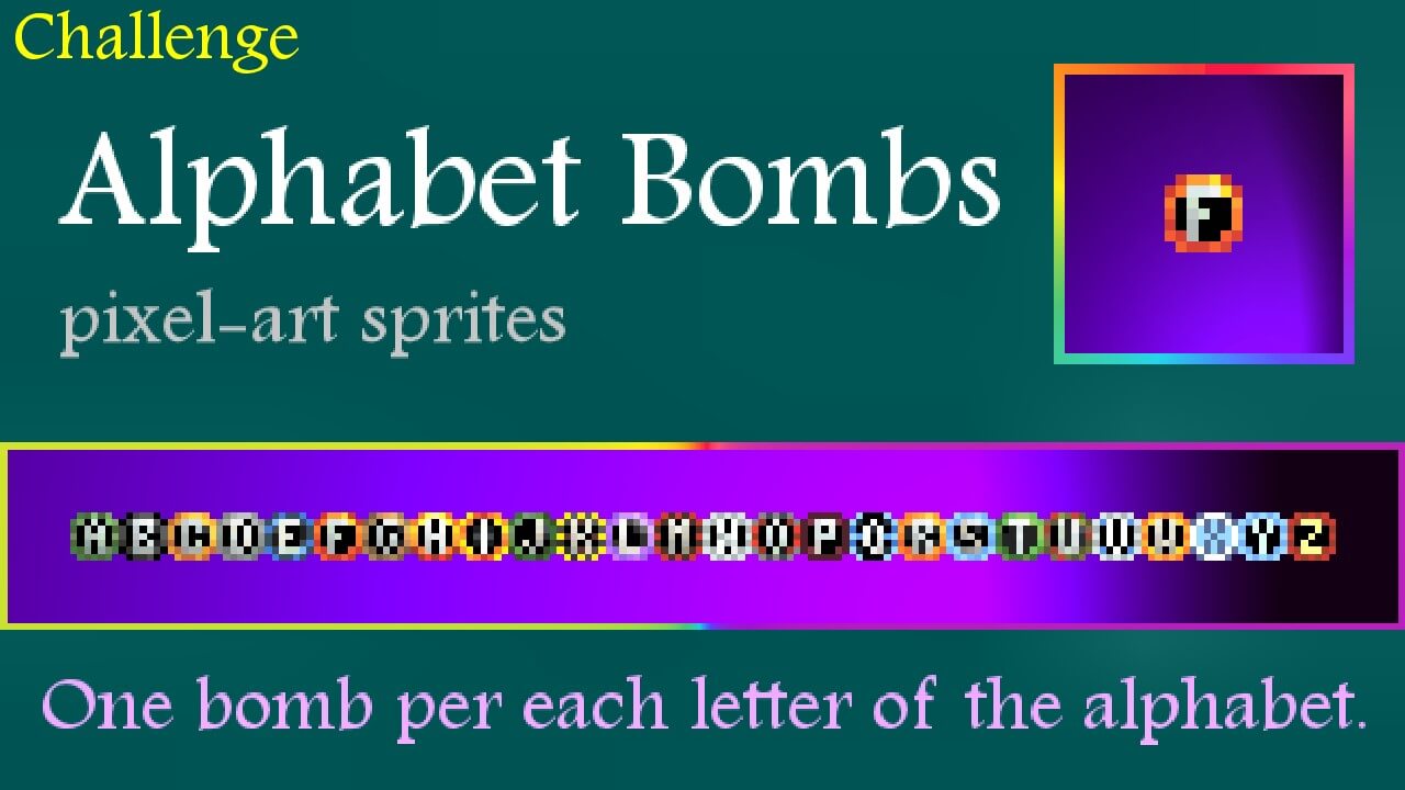 RC Art - Alphabet Bombs 2D Game Asset by Reactorcore