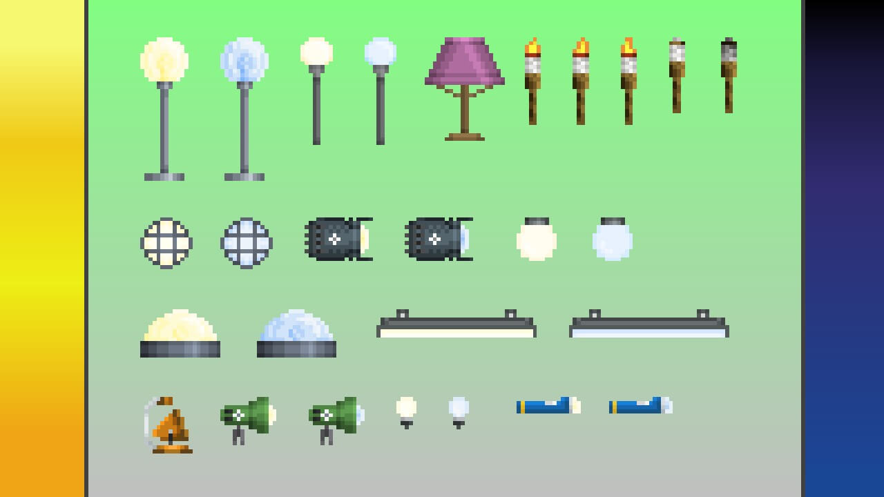 RC Art - Lamps 2D Game Asset by Reactorcore