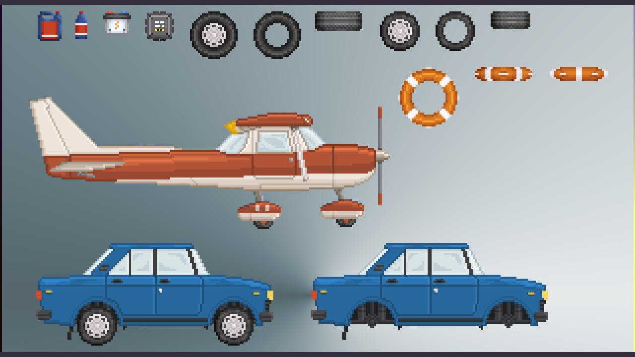 RC Art - Smooth Civilian Vehicles 2D Game Asset by Reactorcore