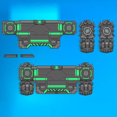 RC Art - Vehicles Dropship 2D Game Asset by Reactorcore
