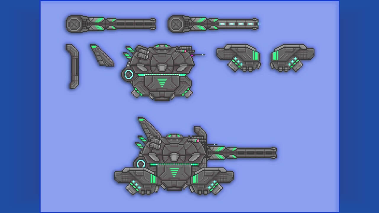 RC Art - Vehicles Tank 2D Game Asset by Reactorcore