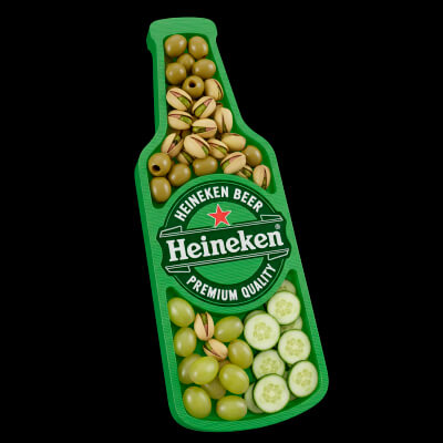 Heineken Bottle Snack Tray - 3D Model by ready4render