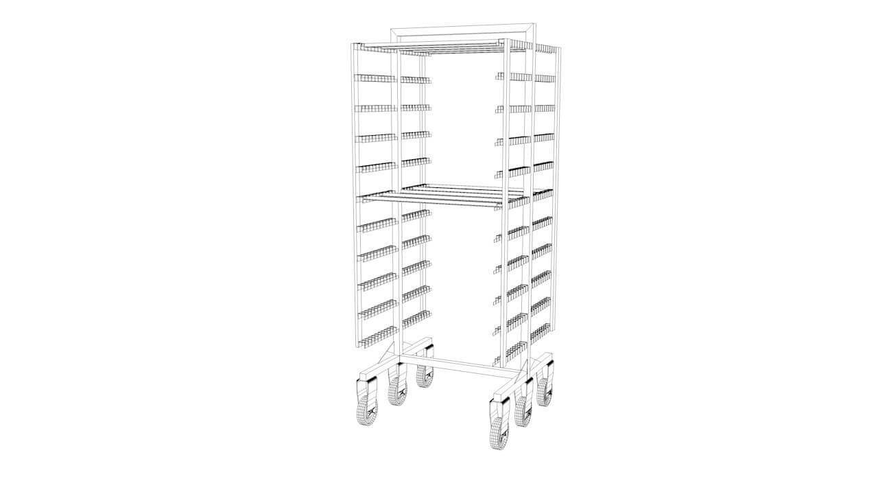 Drying Chamber Dolly Cart Rack - 3D Model by realityscanning