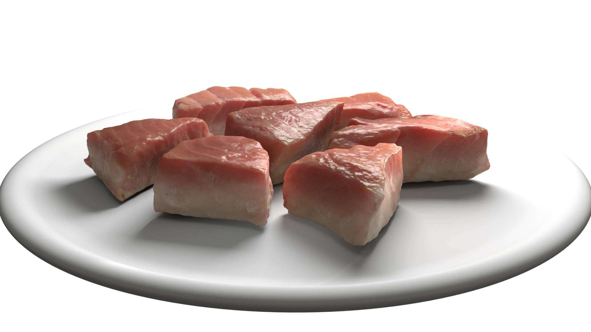 Tuna Meat Pack - Steak Raw Cooked Chopped 3D Model by realityscanning