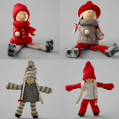 Wooden Decorative Doll Figure - Bundle X4 by realityscanning