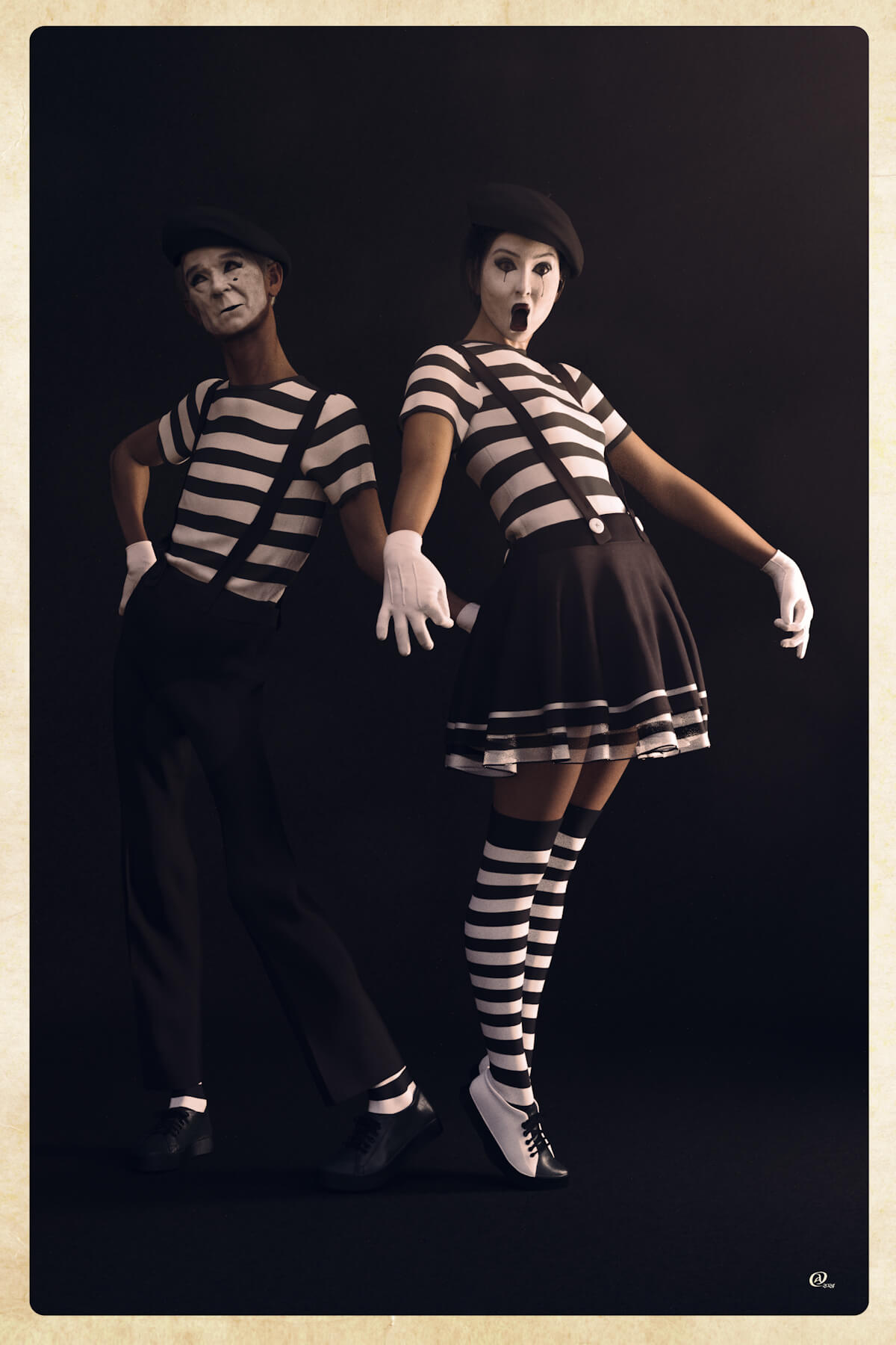 Mime 3D Render, Digital Art by Rebelgraphx