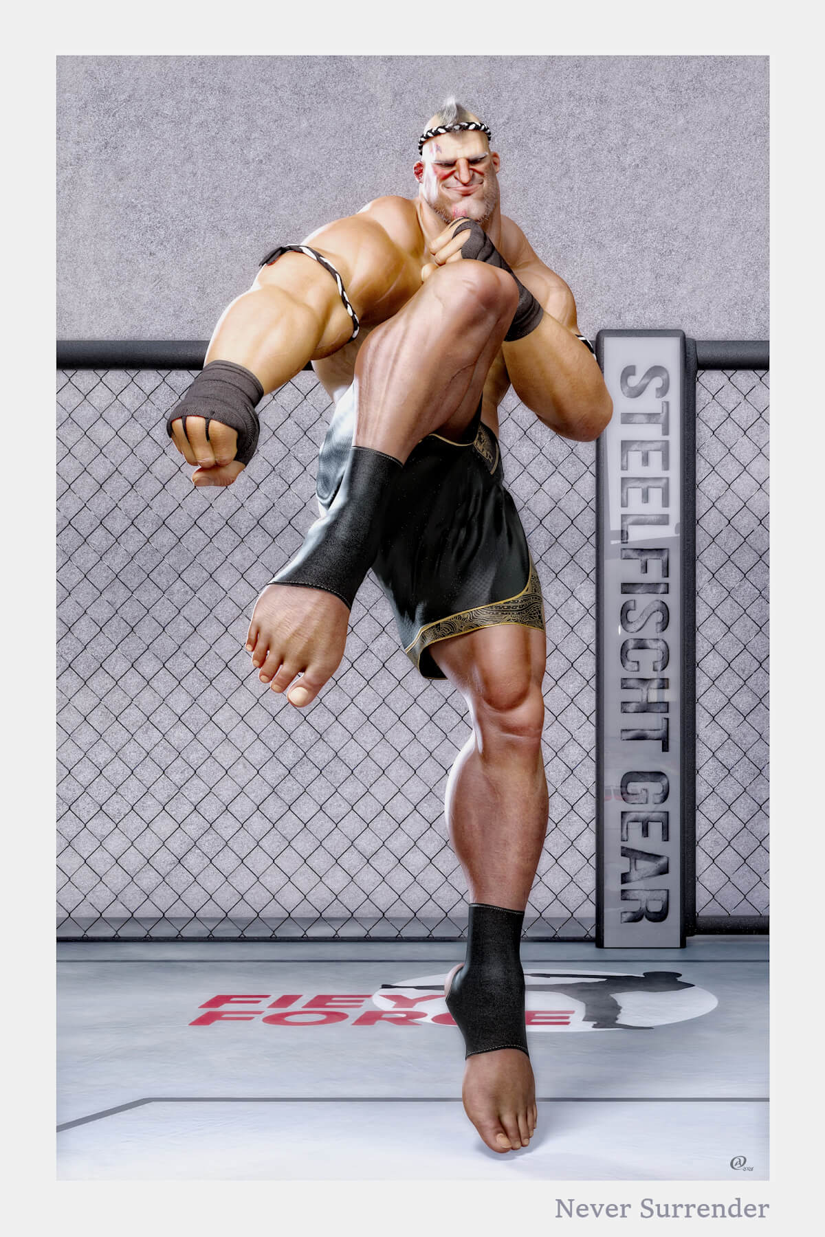 Never Surrender 3D Render, Digital Art by Rebelgraphx