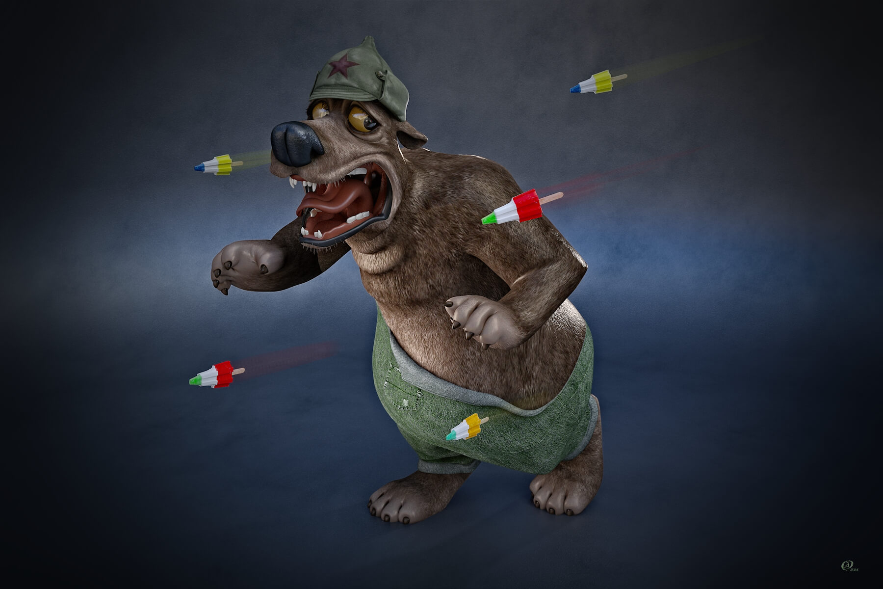 The Russian Bear 3D Render, Digital Art by Rebelgraphx