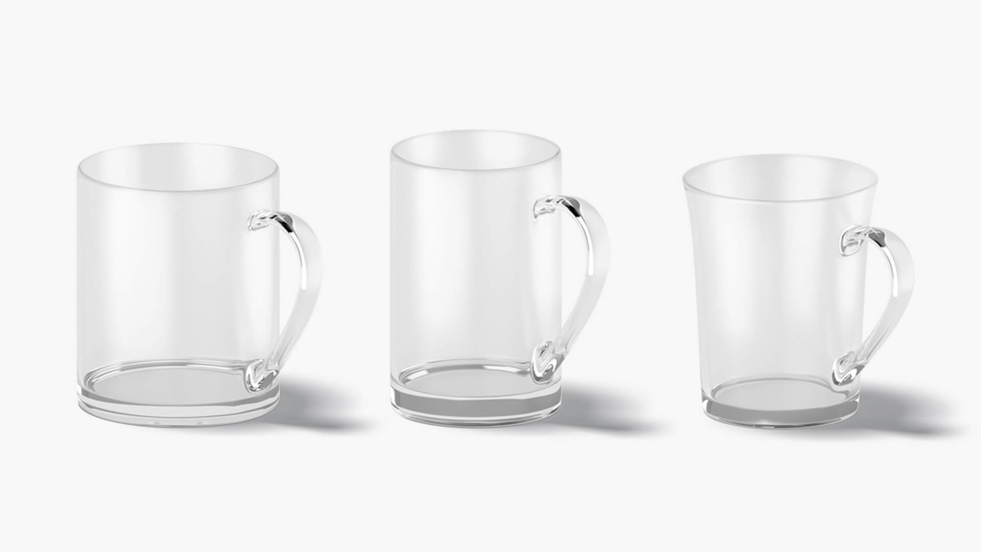 10 Glass Mug Shapes - Transparent Cups With Different Forms 3D Model by ...