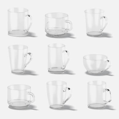 18 Ceramic Mugs Shapes - White Cups Different Forms and Size 3D Model ...