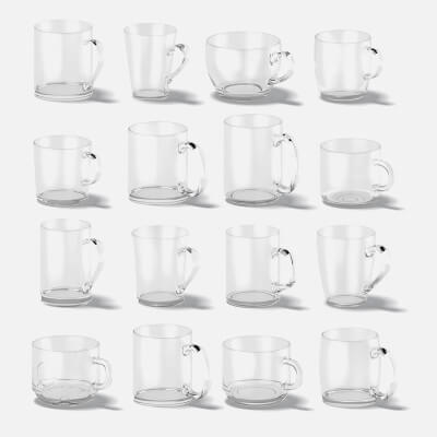 18 Ceramic Mugs Shapes - White Cups Different Forms and Size 3D Model ...