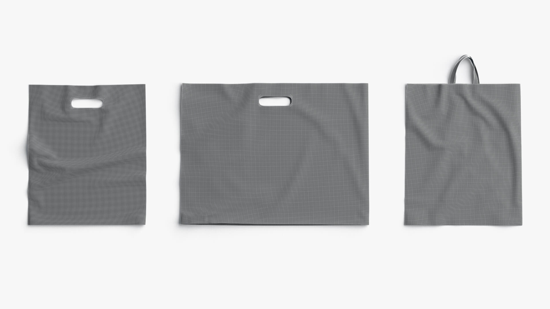 3 Black Plastic Bag Set - 3D Model by rebrandy