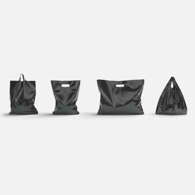 4 Black Plastic Bag Set - 3D Model by rebrandy