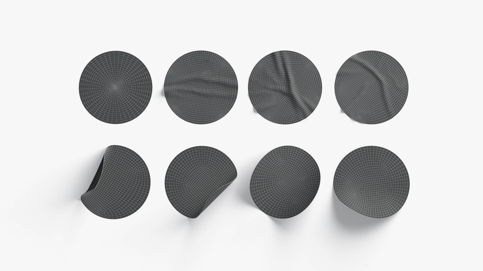 8 Stickers Set - Silver Adhesive Sticky Labels 3D Model by rebrandy