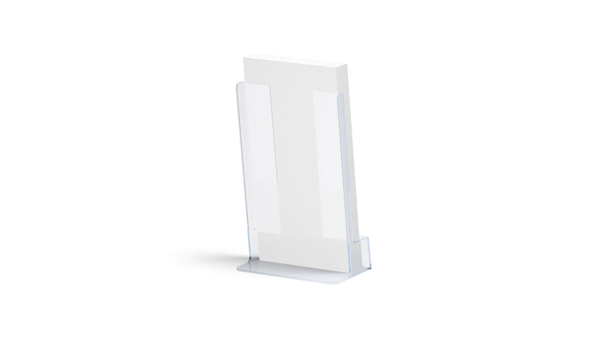 Acrylic Euro Flyer Holder - Brochure in Glass Plastic Tray 3D Model by ...