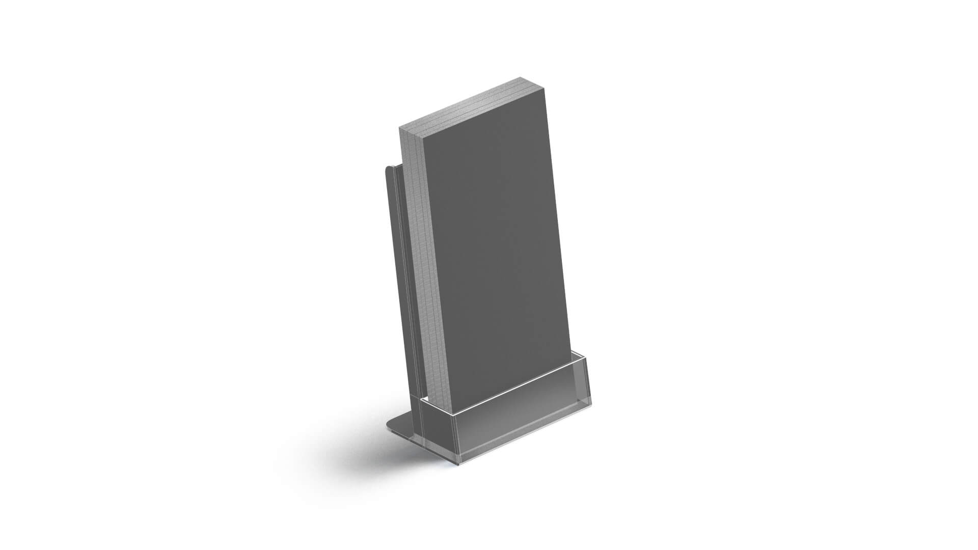 Acrylic Euro Flyer Holder - Brochure in Glass Plastic Tray 3D Model by ...
