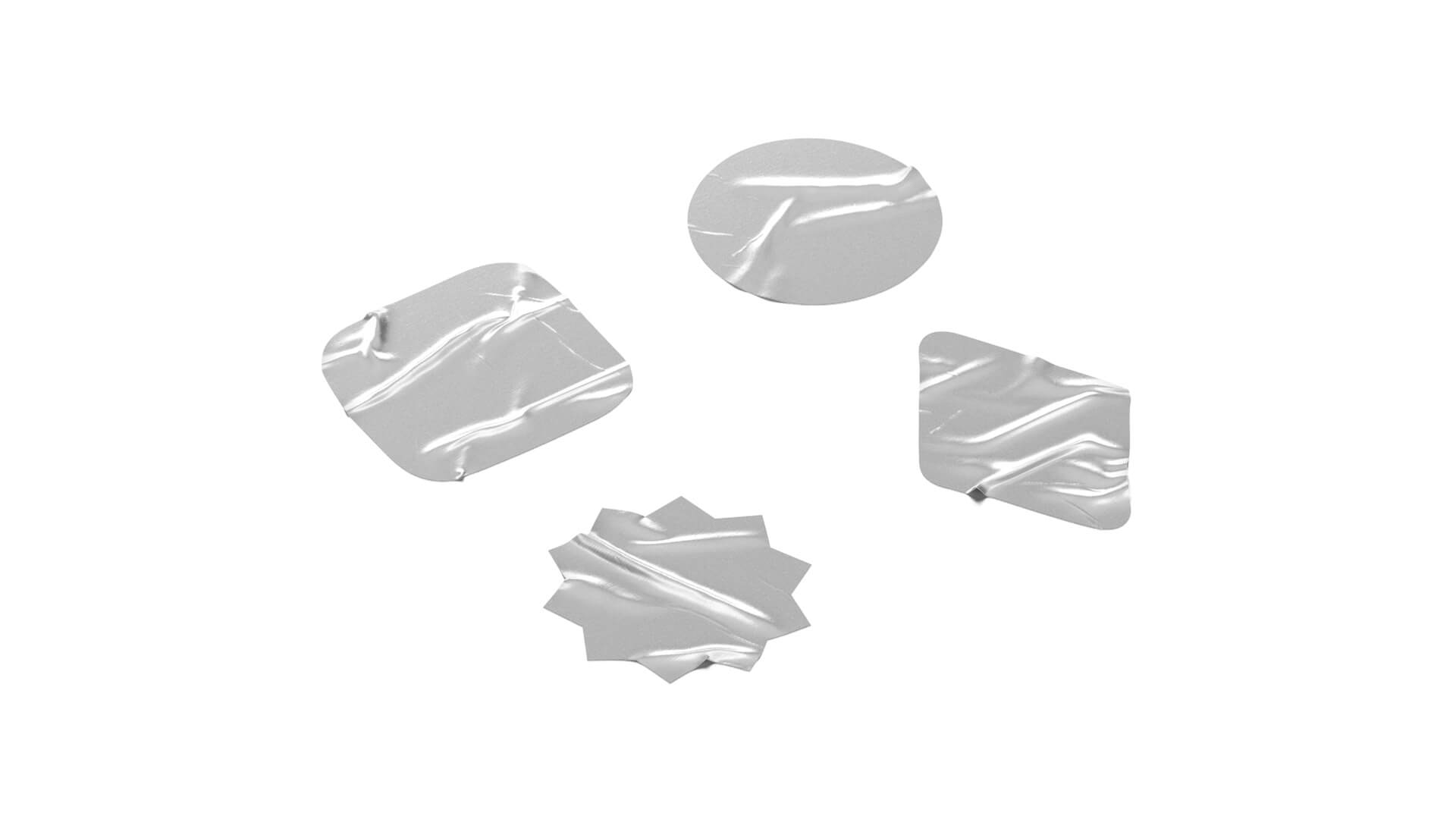 Adhesive Sticker Set - Round Square Rhombus Star 4 Shape 3D Model by ...