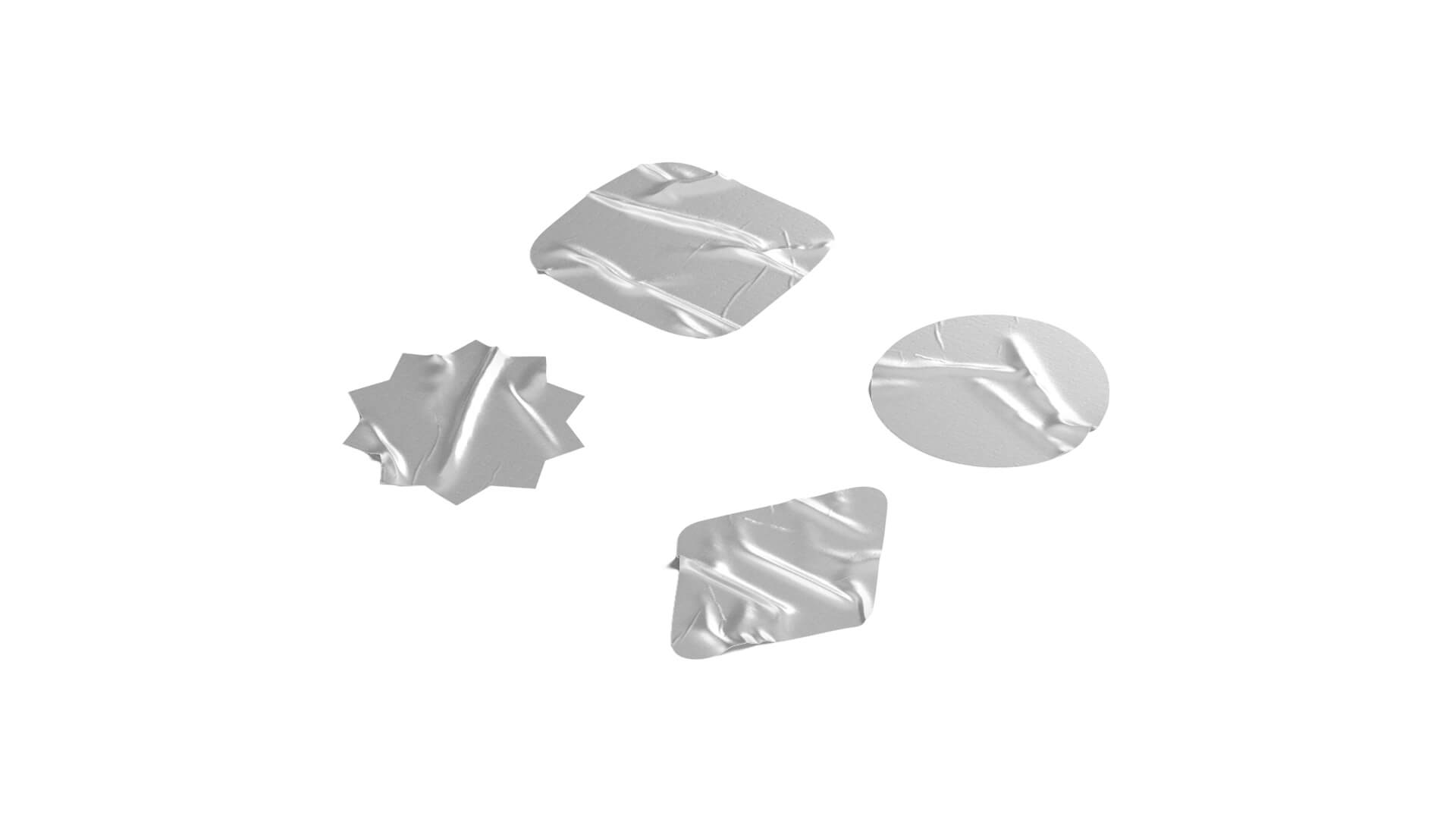 Adhesive Sticker Set - Round Square Rhombus Star 4 Shape 3D Model by ...