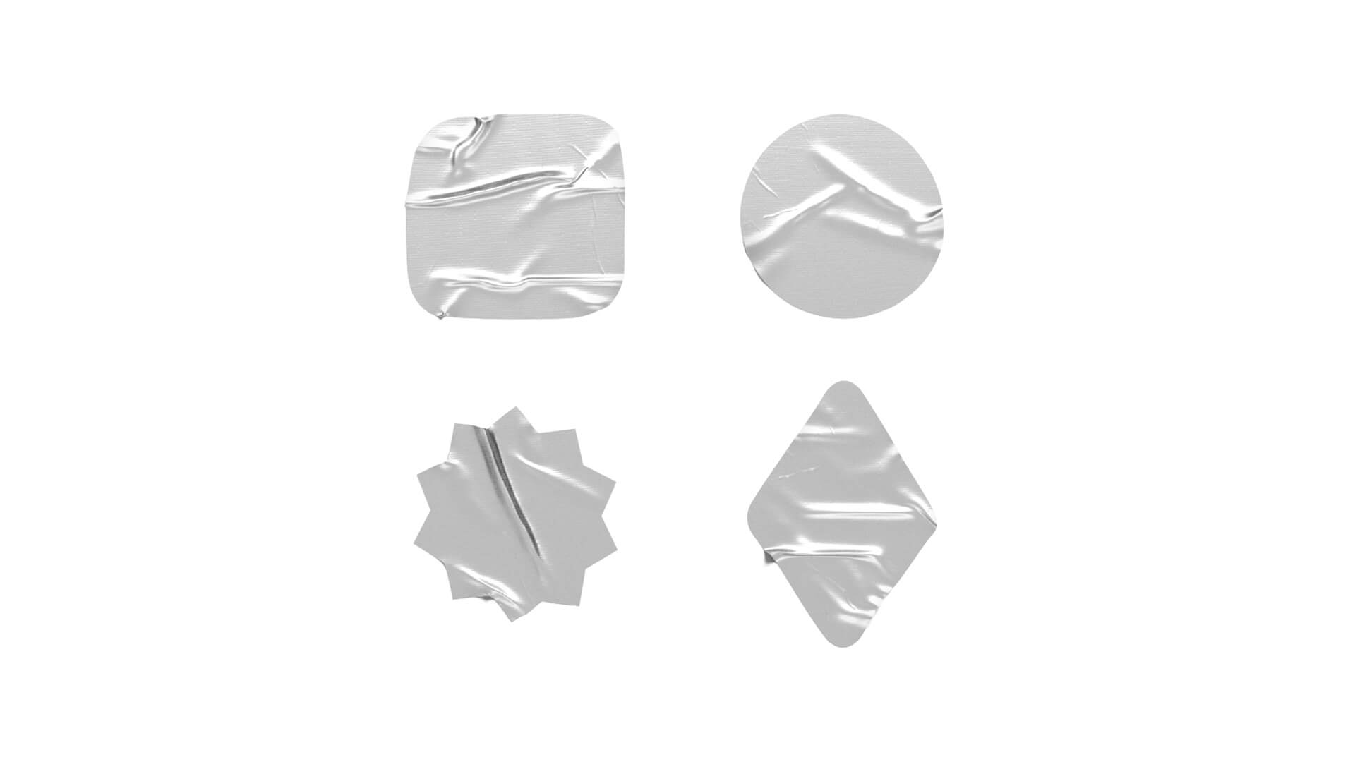 Adhesive Sticker Set - Round Square Rhombus Star 4 Shape 3D Model by ...