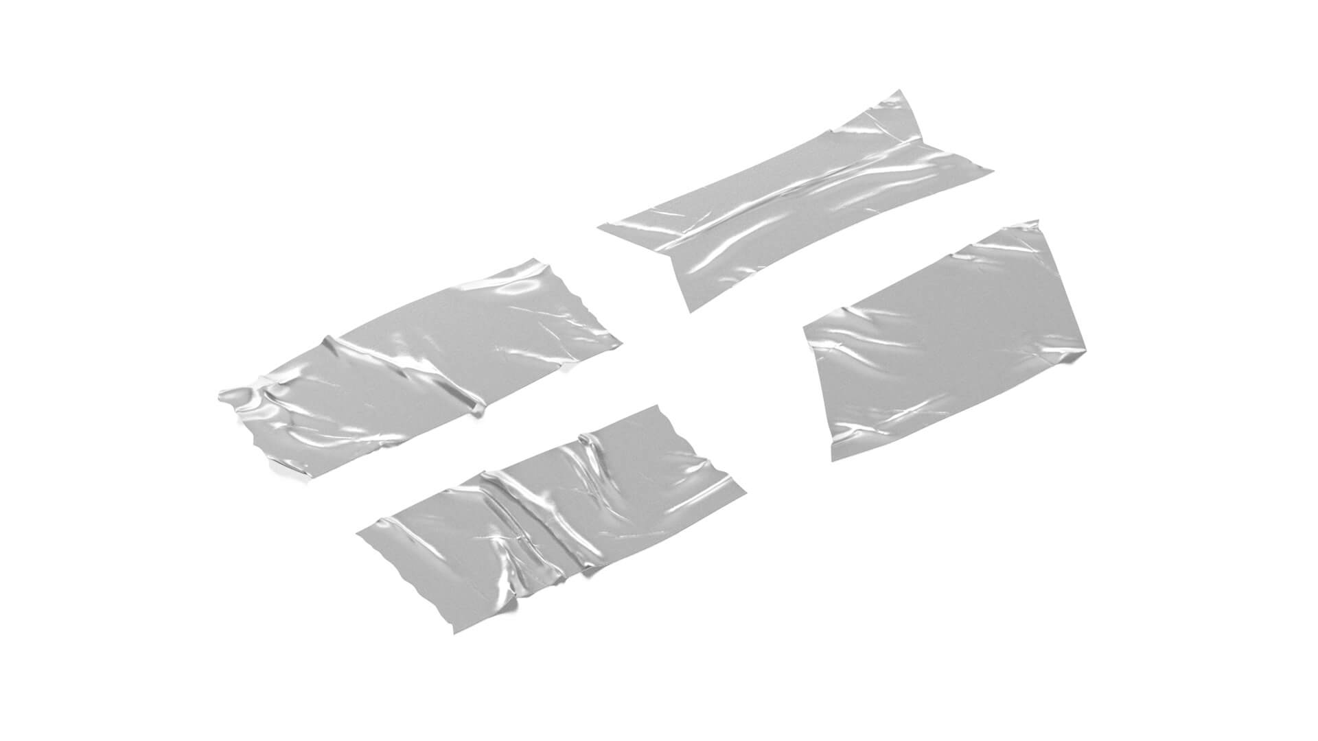 Adhesive Sticker Tape Set - Rectangle Scotch Piece 3D Model by rebrandy