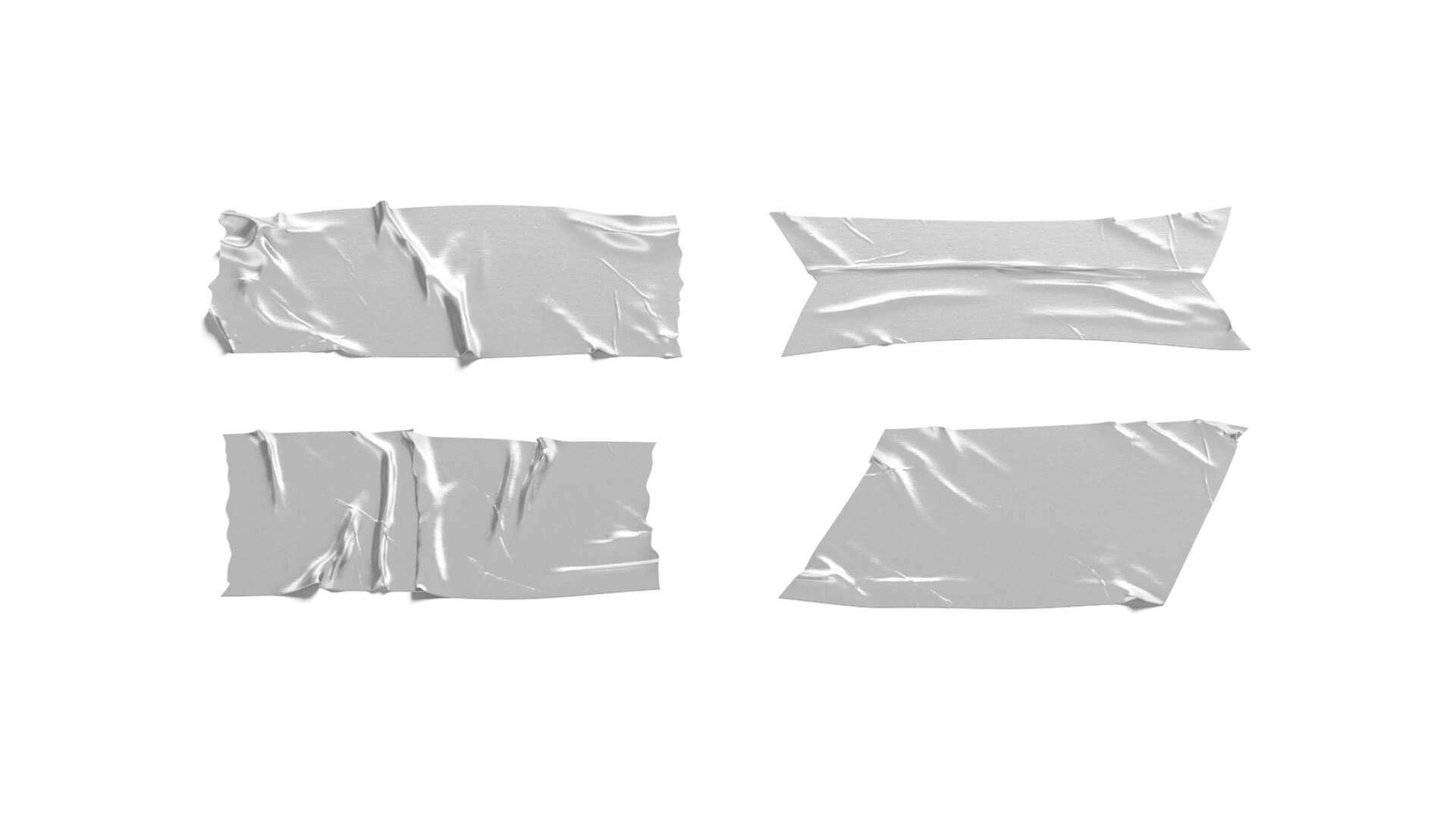 Adhesive Sticker Tape Set - Rectangle Scotch Piece 3D Model by rebrandy