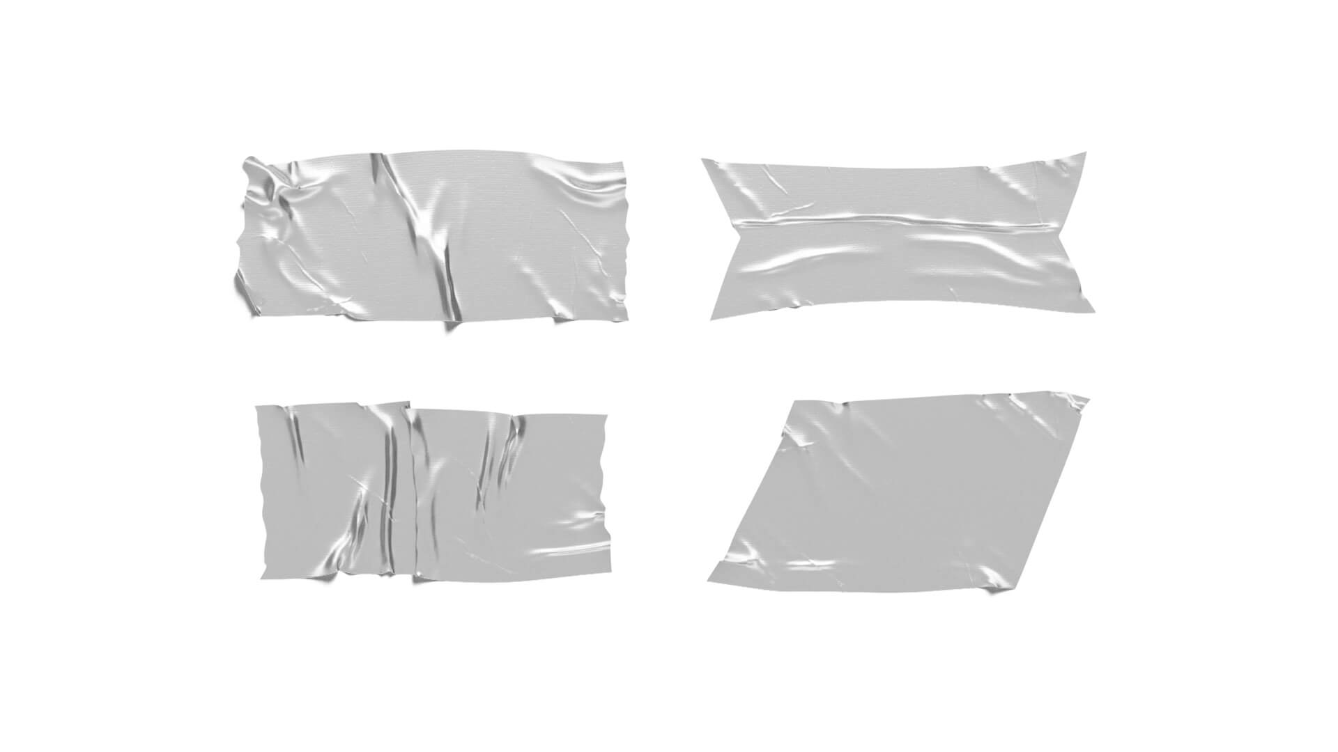 Adhesive Sticker Tape Set - Rectangle Scotch Piece 3D Model by rebrandy